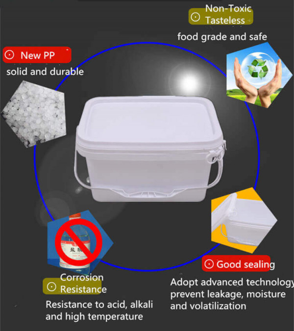plastic rectangular bucket is used for packaging and storage
