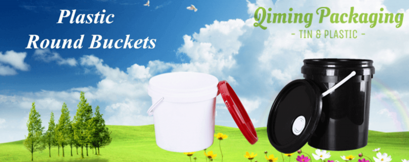 plastic round bucket pail containers---Qiming Packaging