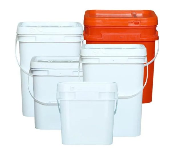 plastic square buckets plastic pails high quality free sample
